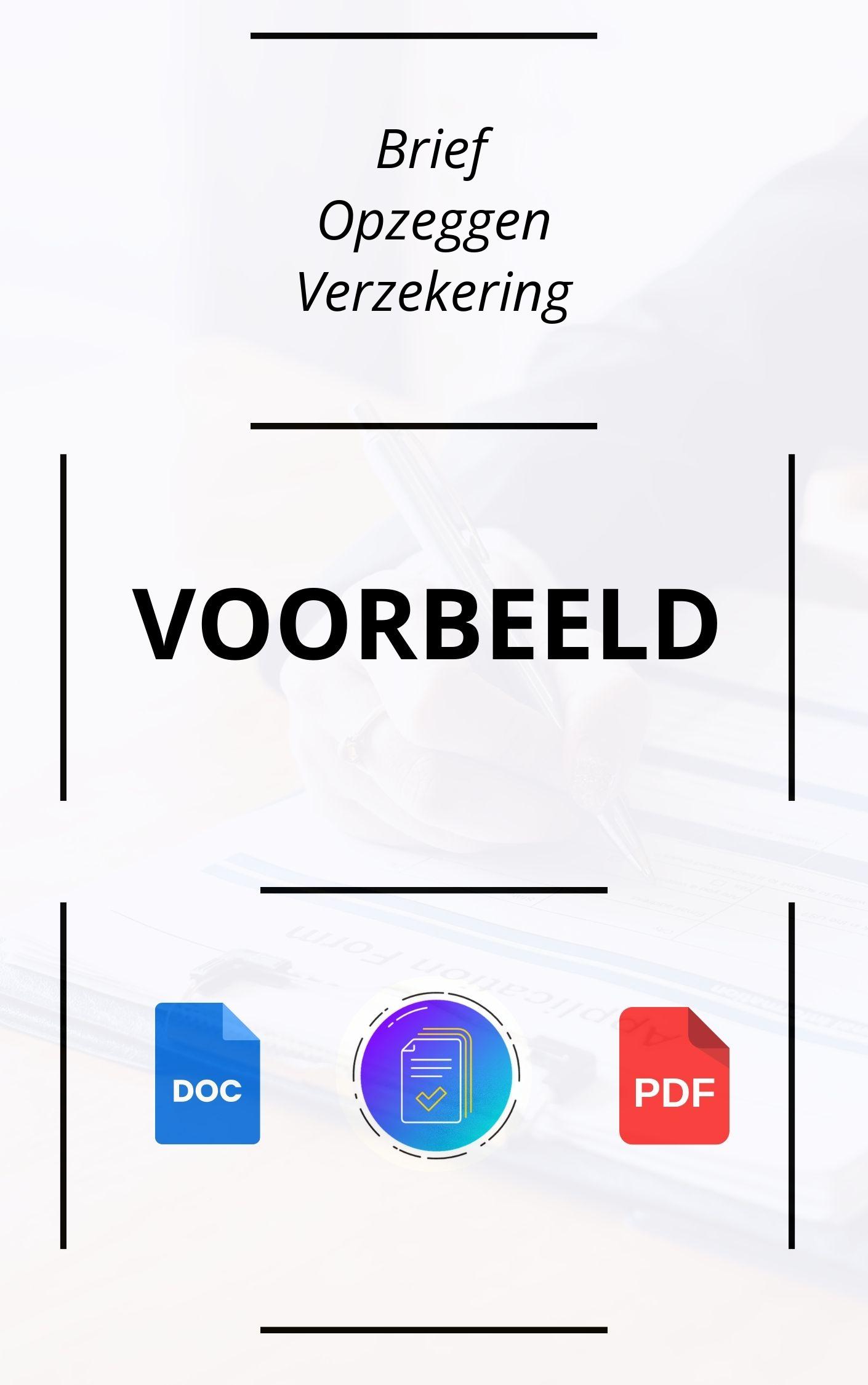 Brief Opzeggen Verzekering Voorbeeld